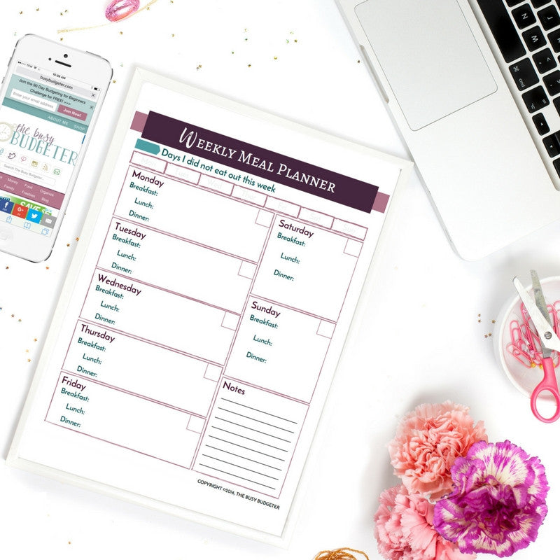Meal Planning Printable – The Busy Budgeter Shop